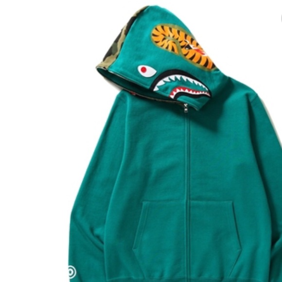 Bape | Other | Bape Cyan Shark Hoodie Teal | Poshmark